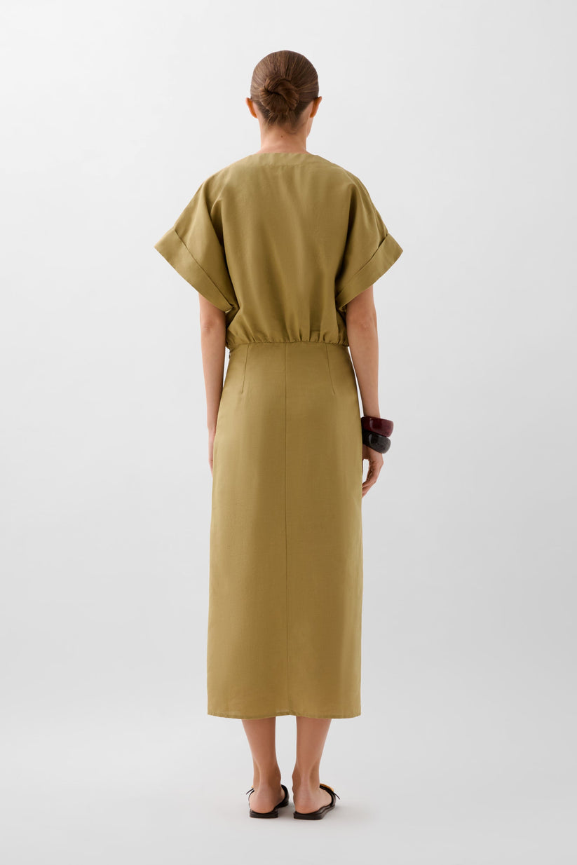 VESTIDO LINO FRUNCES – Scalpers CL